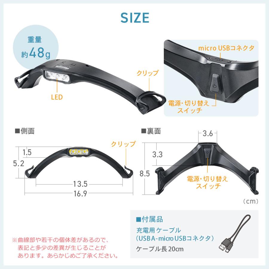 キャップライト 充電式 明るい LED 防水 アウトドア クリップ 軽量 夜釣り ランニング 夜ラン 散歩 犬の散歩 EEX-LEDWE02 :EEX-LEDWE02:イーサプライ ヤフー店 ...