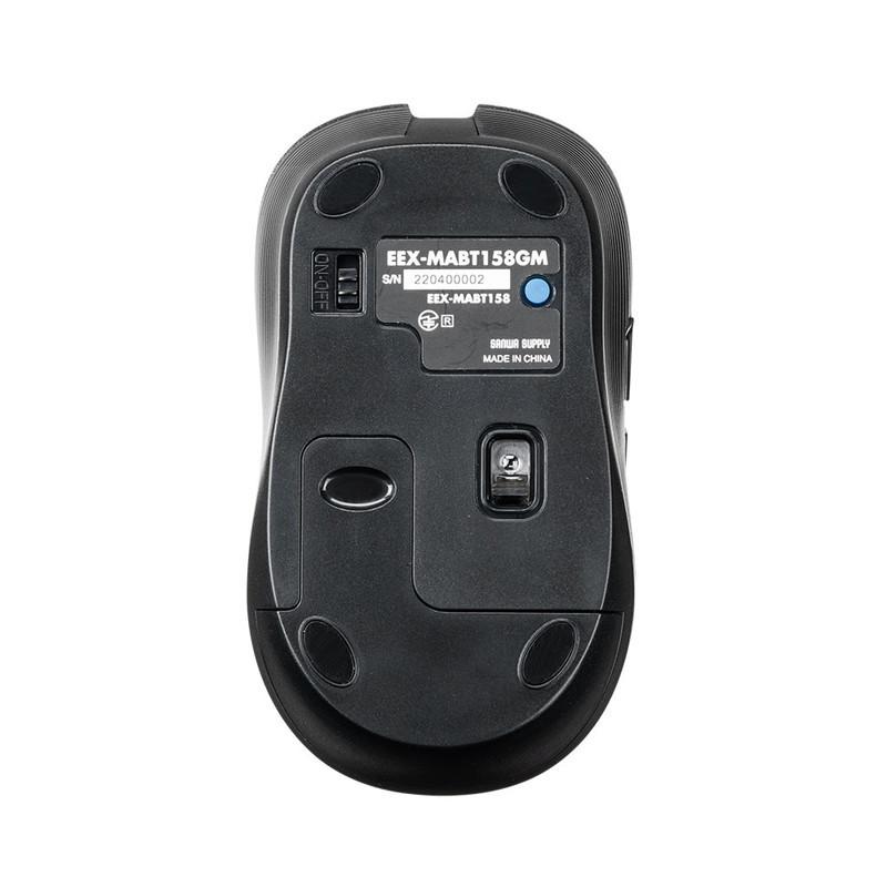 イーサプライ ワイヤレスマウス Bluetooth 多ボタン ブルーLED モバイル 電池 iPad Android Mac Windows ガンメタ EEX-MABT158GM : イー ...