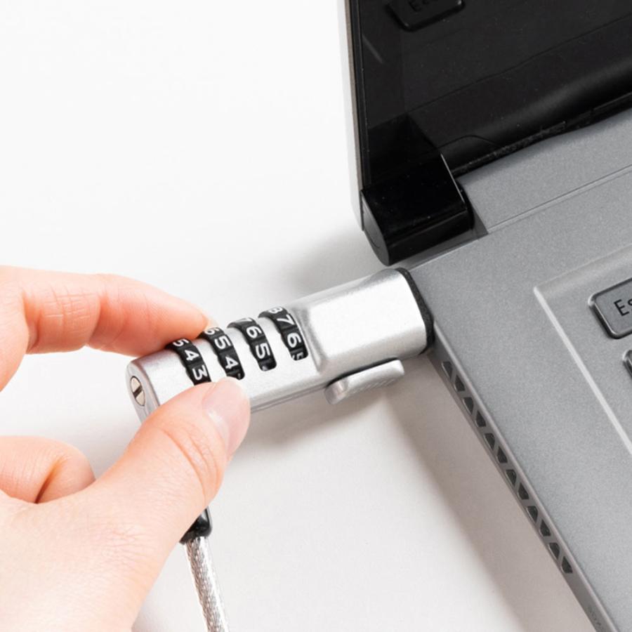 イーサプライ（e-supply） セキュリティワイヤー ノーブルロック対応 ダイヤル錠 ケーブル一体型 盗難防止 ワイヤー長1.8m DELL デル EEX-SLNOBLE2 ネコポス対応 ...