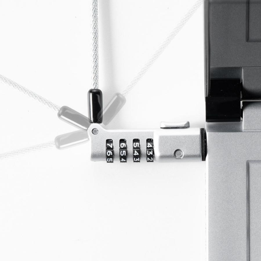 イーサプライ（e-supply） セキュリティワイヤー ノーブルロック対応 ダイヤル錠 ケーブル一体型 盗難防止 ワイヤー長1.8m DELL デル EEX-SLNOBLE2 ネコポス対応 ...