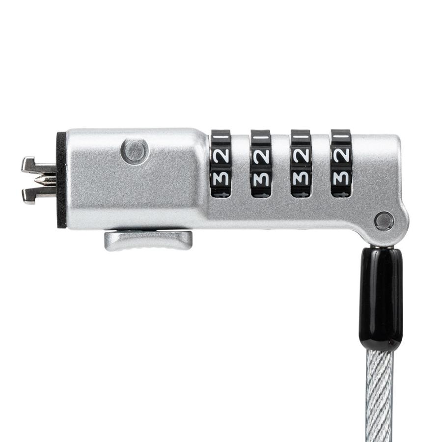 イーサプライ（e-supply） セキュリティワイヤー ノーブルロック対応 ダイヤル錠 ケーブル一体型 盗難防止 ワイヤー長1.8m DELL デル EEX-SLNOBLE2 ネコポス対応 ...