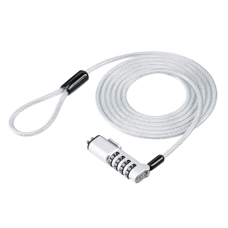 イーサプライ（e-supply） セキュリティワイヤー ノーブルロック対応 ダイヤル錠 ケーブル一体型 盗難防止 ワイヤー長1.8m DELL デル EEX-SLNOBLE2 ネコポス対応 ...