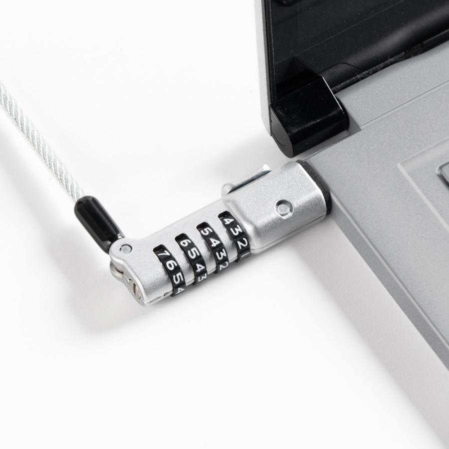 イーサプライ（e-supply） セキュリティワイヤー ノーブルロック対応 ダイヤル錠 ケーブル一体型 盗難防止 ワイヤー長1.8m DELL デル EEX-SLNOBLE2 ネコポス対応 ...