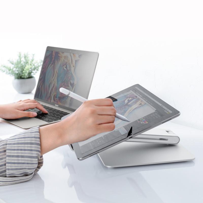 SANWA SUPPLY ノートパソコンスタンド アルミ タブレットスタンド 360度回転 アーム式 折りたたみ 放熱 EZ1-CR016 : イーサプライ ヤフー店 - 通販 - Yahoo ...