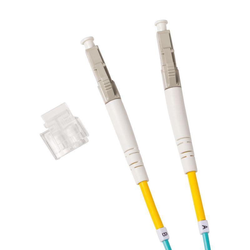 SANWA SUPPLY OM4 光ファイバーケーブル 1m LC×2-LC×2 マルチモード 50μm メガネ型 アクア HKB-OM4LCLC-01 サンワサプライ : イーサプライ ...