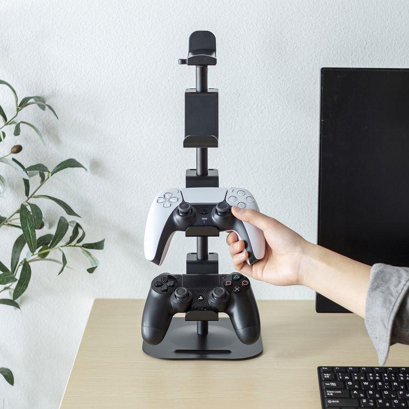 SANWA SUPPLY ゲームコントローラースタンド ゲームパッドスタンド ヘッドホンホルダー付き ブラック JY-STN1BK サンワサプライ : イーサプライ ヤフー店 - 通販 ...