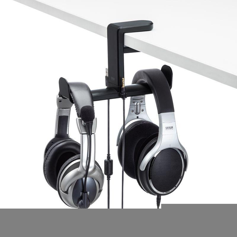 ヘッドホンフック 回転式 ダブルタイプ 2個掛け可能 ブラック PDA-STN19BK サンワサプライ :PDA-STN19BK:イーサプライ ヤフー店 - 通販 - Yahoo!ショッピング