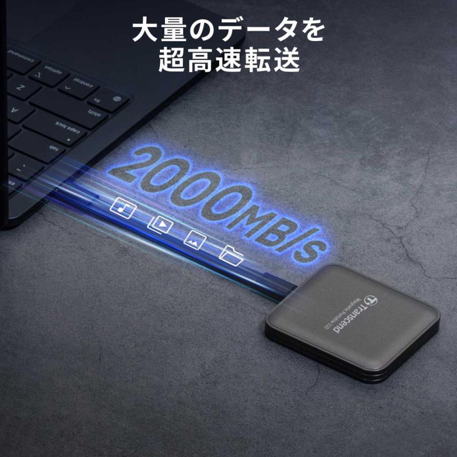 Transcend（トランセンド） ポータブルSSD 1TB 最大2000MB/s iPhone/MagSafe対応 4K ProRes撮影 ...