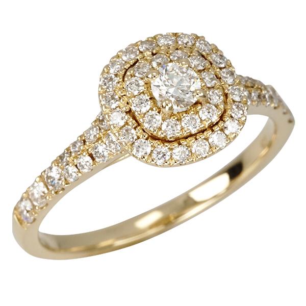 指輪 ダイヤモンドリング 取り巻き ダイヤ 0.5ct 18金 k18 18k イエローゴールド ピンクゴールド ホワイトゴールド 2重取り巻き : ジュエリー工房エターナルジェム - 通販 ...