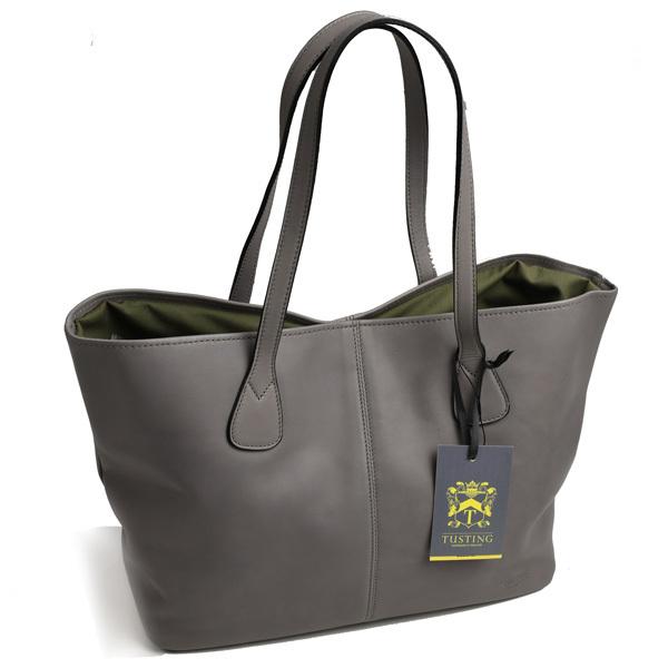 TUSTING タスティング 軽量レザートートバッグ ワーウィックMK2 グレー イタリアンカーフシューレザー プレーンマット仕上げ イギリス製 男女兼用 : イートンプラス - 通販 ...