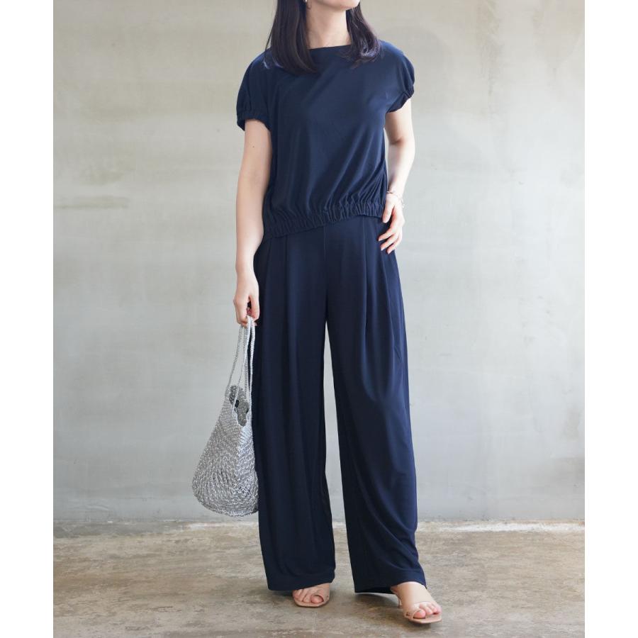 PUPULA ププラ ヤギポリスムース 2タック ワイドパンツ 2025春夏新作 レディース 国内正規品 : etre!par bleu ...