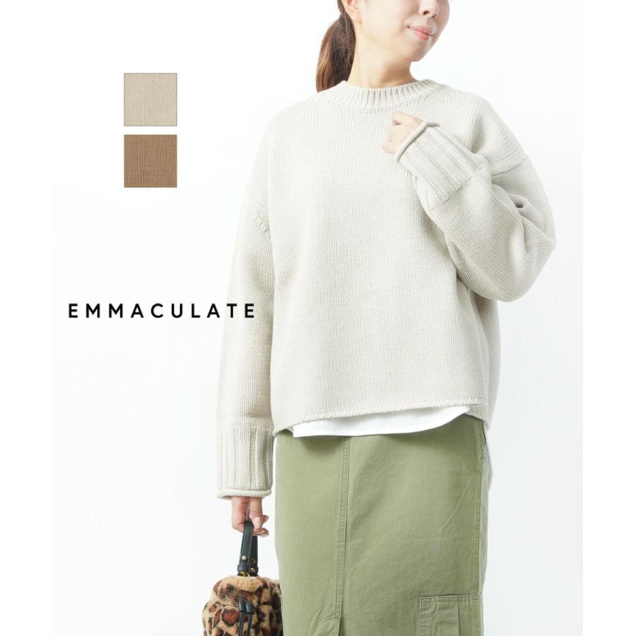 emmaculate エマキュレイト メリノウール クルーネックプルオーバー レディース 国内正規品 : etre!par bleu ...