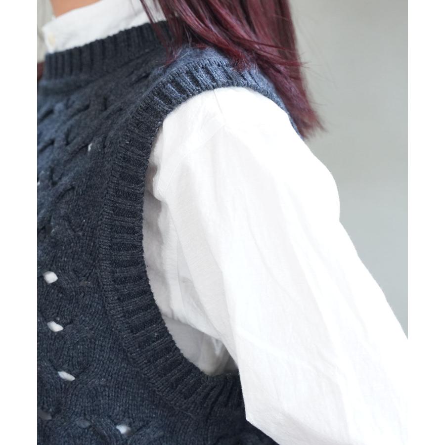 ミディウミ ショート編みパターンベスト Midi-Umi 2025秋冬新作