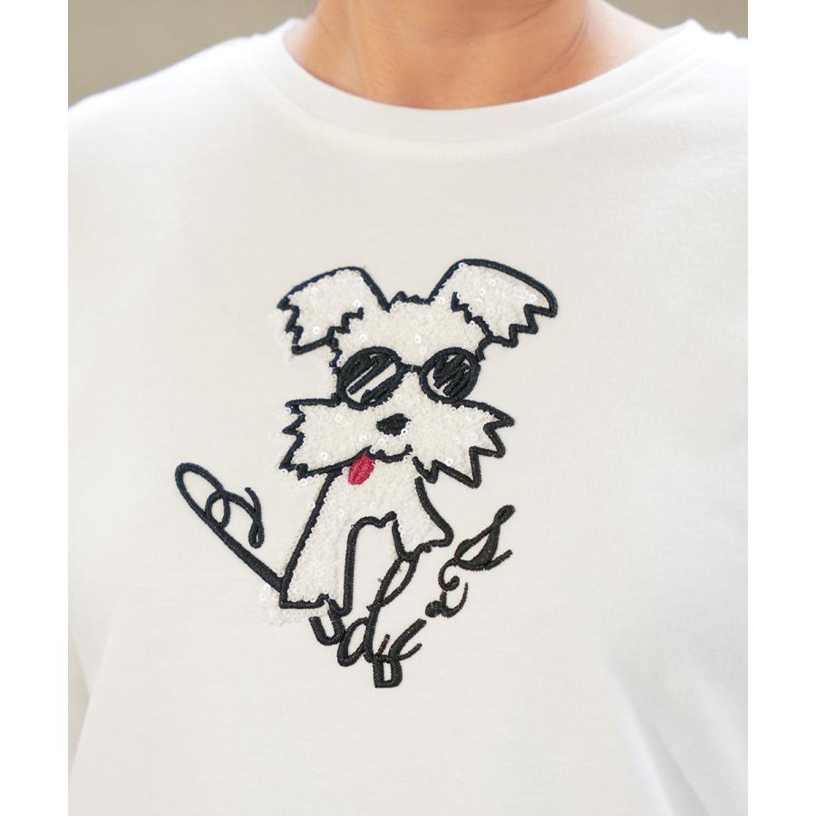 ププラ コーマ綿スムース シャギードッグ スパンコール刺繍 長袖プルオーバー PUPULA 359081 国内正規品 2025秋冬新作 送料無料 PUPULA（ププラ） コーマ綿スムース シャギードッグ スパンコール刺繍