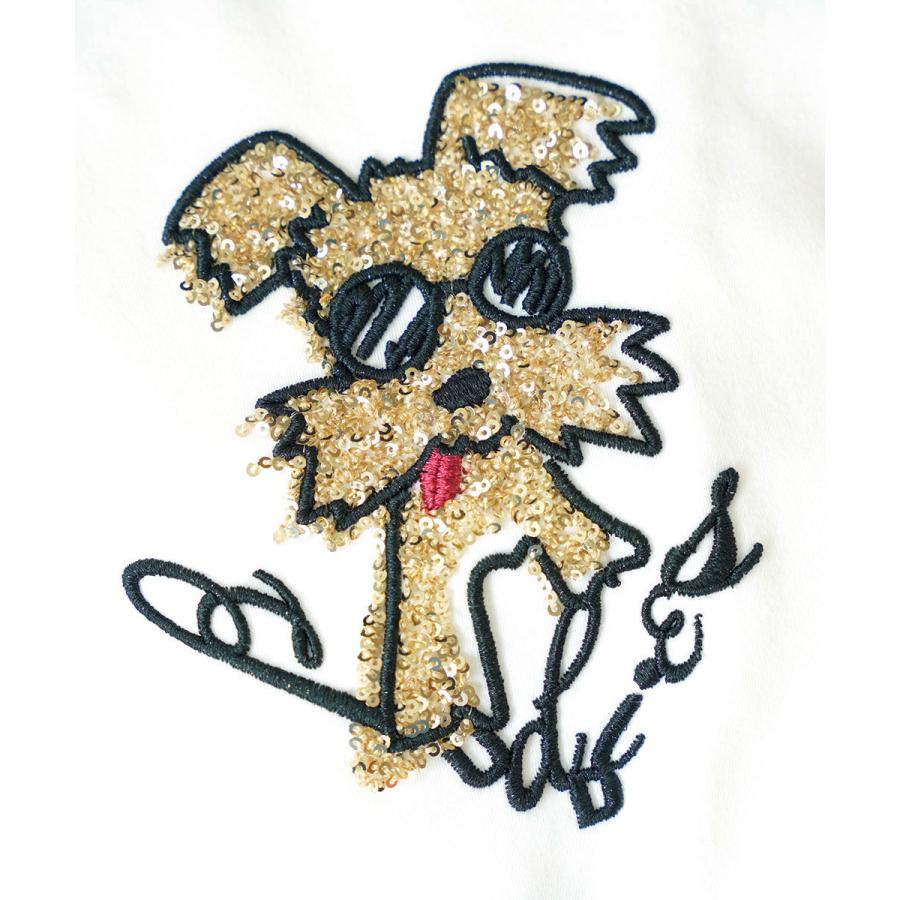 PUPULA（ププラ） コーマ綿スムース シャギードッグ スパンコール刺繍