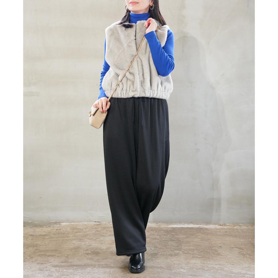 PUPULA（ププラ） サーキュラーニットフリース ワイドパンツ PUPULA