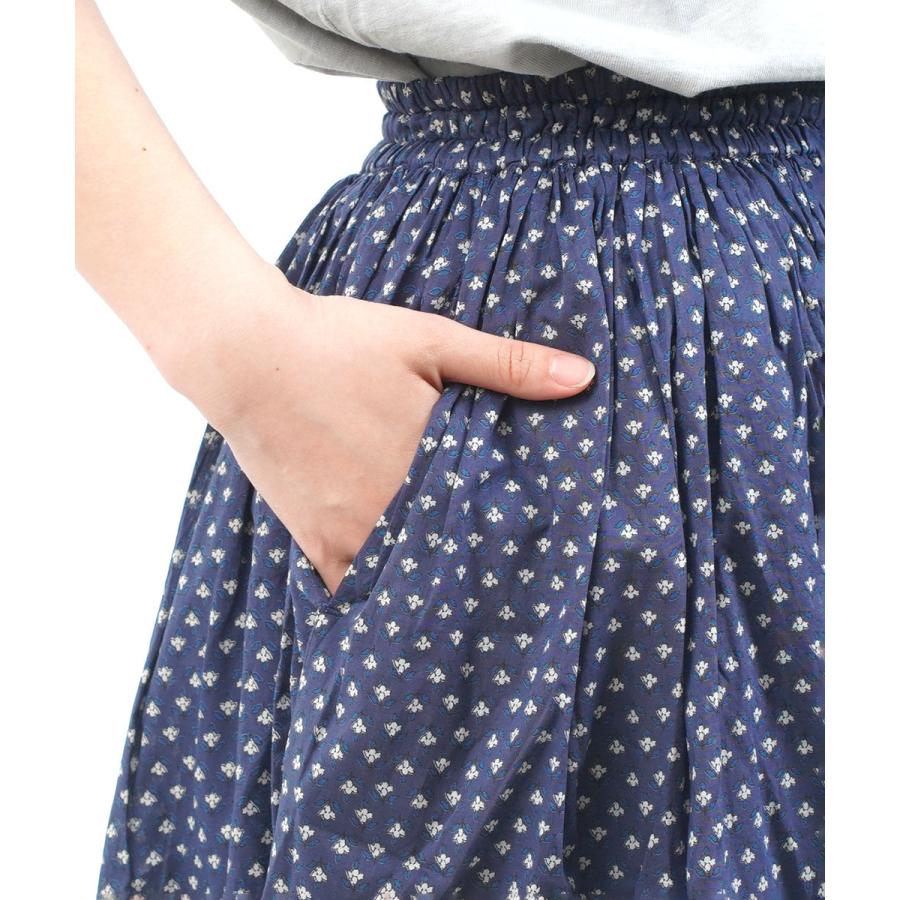 SOIL（ソイル） 80s COTTON VOILE SMALL FLOWER PRINT GATHERED SKIRT
