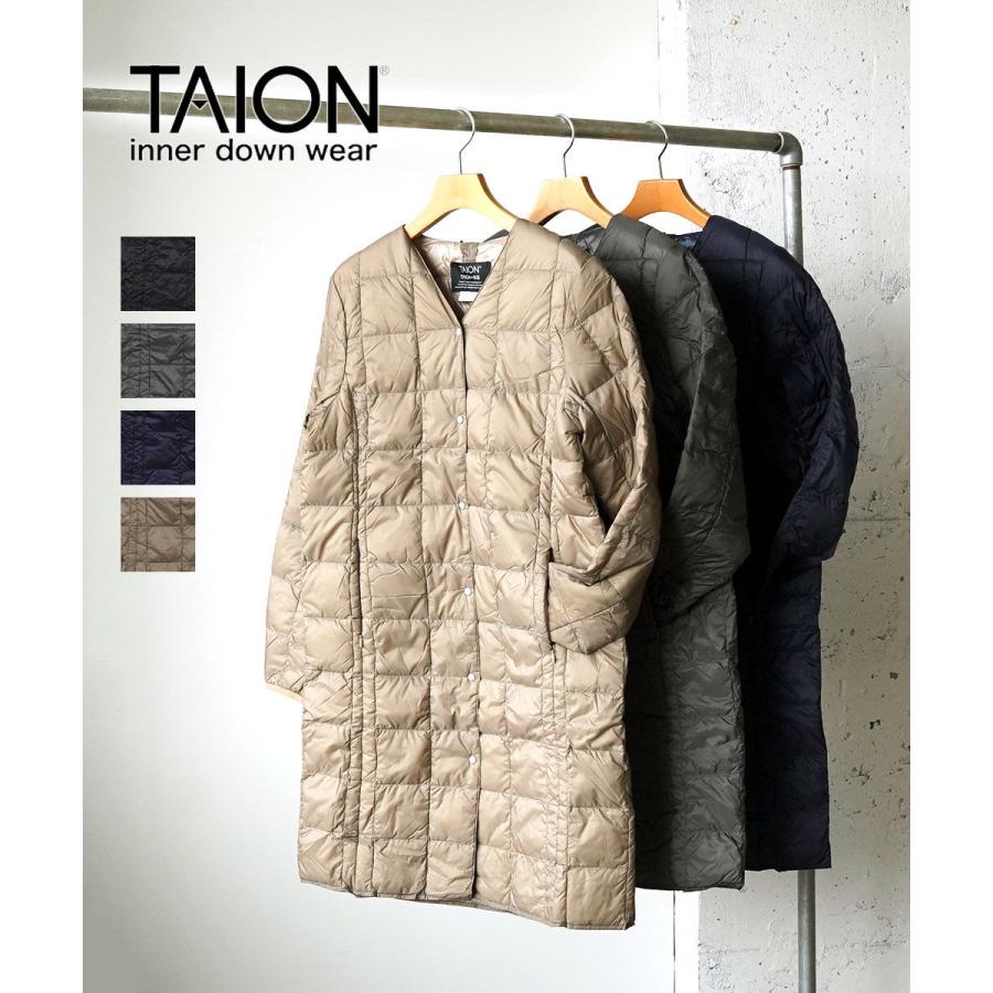 TAION タイオン ベーシック Vネック ボタン ロングダウンジャケット レディース 国内正規品 : etre!par bleu comme bleu - 通販 - Yahoo!ショッピング