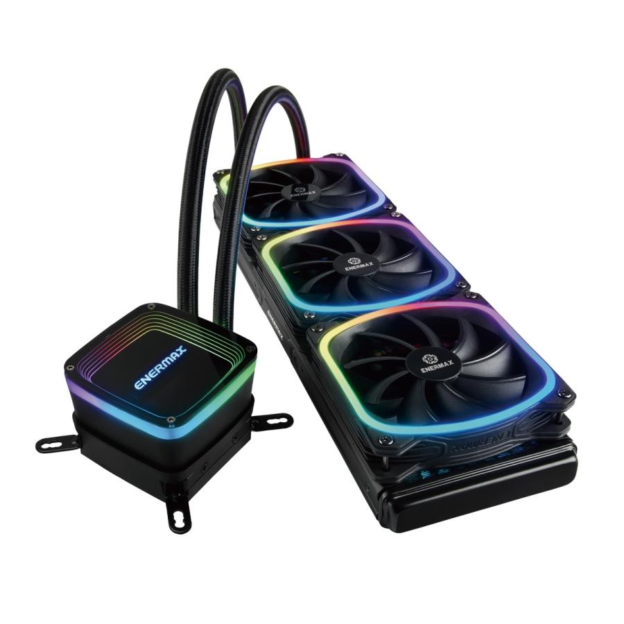ENERMAX CPUクーラー ELC-AQF360-SQA [オールインワン水冷クーラー AQUAFUSION 360mmラジエータ ...