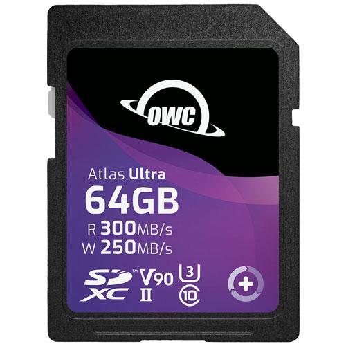 OWC SDカード OWC OWCSDV90U0064 [64GB SDXCカード Atlas Ultra SD V90 Class 10、UHS-II U3、V90 対応 3年保証 ...