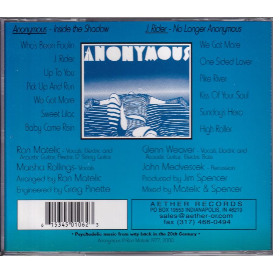 【新品CD】 ANONYMOUS / J. RIDER Inside the Shadow No Longer Anonymous ...