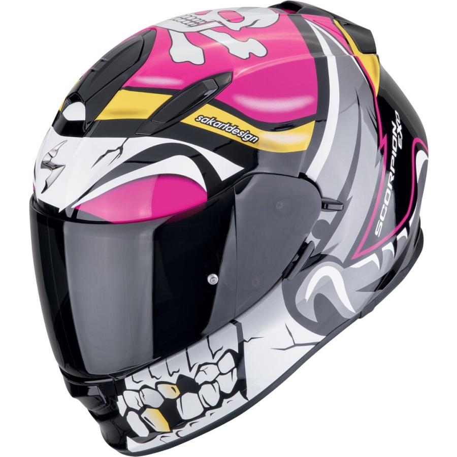 Scorpion スコーピオン EXO-491 Pirate ヘルメット / ブラック・ホワイト・ピンク : ユーロライダー - 通販 ...