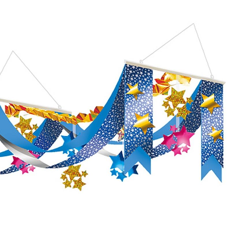 七夕装飾 きらきら星デラックスペナント L160cm / 七夕 装飾 飾り 店舗 ディスプレイ 天井 吊るす 夏 : 販促イベント屋 - 通販 - Yahoo!ショッピング
