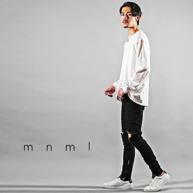mnml デニム ミニマル ジーンズ メンズ ダメージデニム スキニー 春 春服 春物 ちょいワル お兄系 オラオラ系 M2017-D214 18ML-SP214D : joker by ...