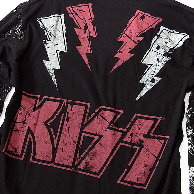 KISS キッス ロンT 長袖 Tシャツ メンズ 袖 リブ プリント 厚手 KISS キッス ロンT 長袖 Tシャツ メンズ 袖 リブ プリント 厚手