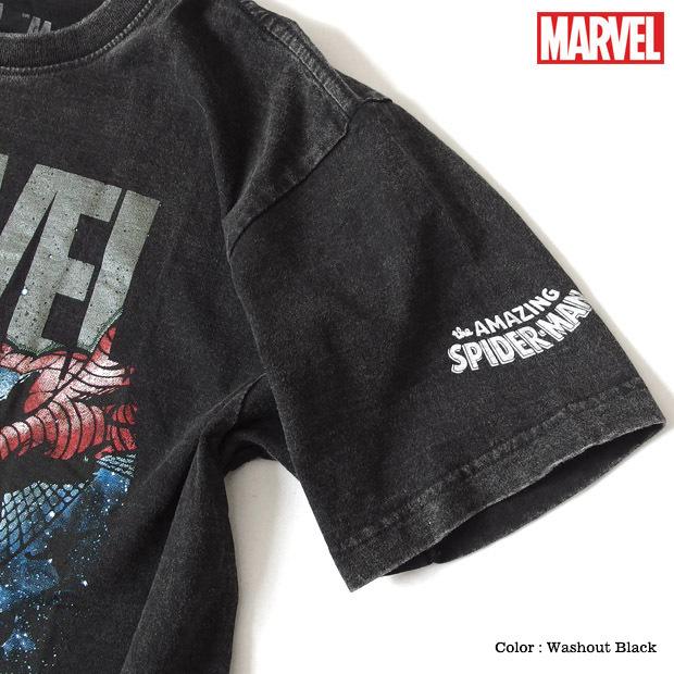 MARVEL スパイダーマン マーベル Tシャツ 半袖 プリント キャラクター アメコミ tシャツ グッズ メンズ 黒 ブラック アベンジャーズ : EVERSOUL PLUS メンズ ...