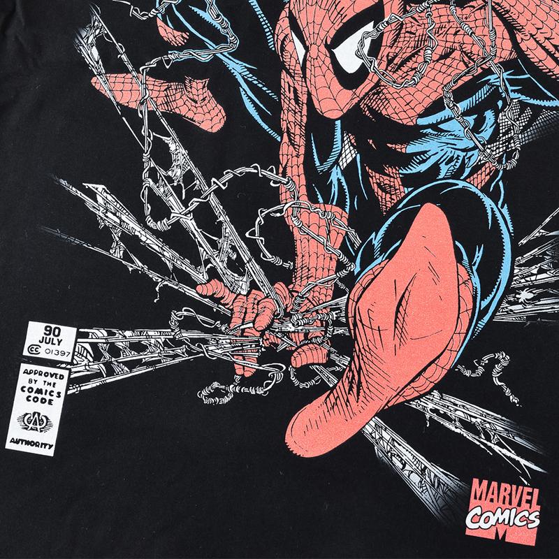 MARVEL ロンT メンズ スパイダーマン Tシャツ マーベル 長袖 ベノム アメコミ キャラクター グッズ ダンス ブラック ペアルック 誕生日プレゼント : eplus1148 ...