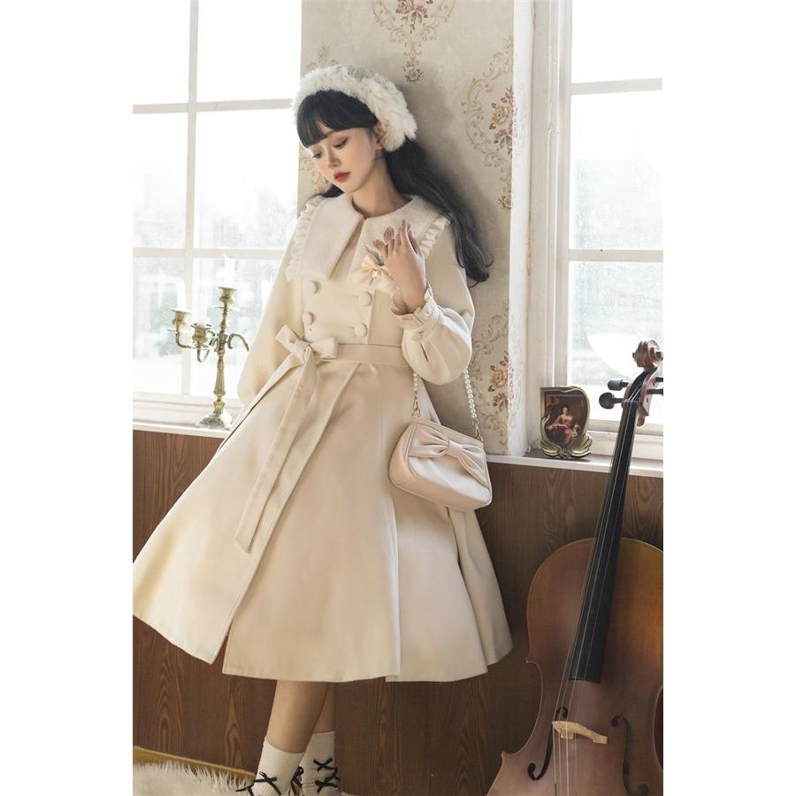 ステンカラーコート ロリータ 冬服 リボン レディース ジャケット
