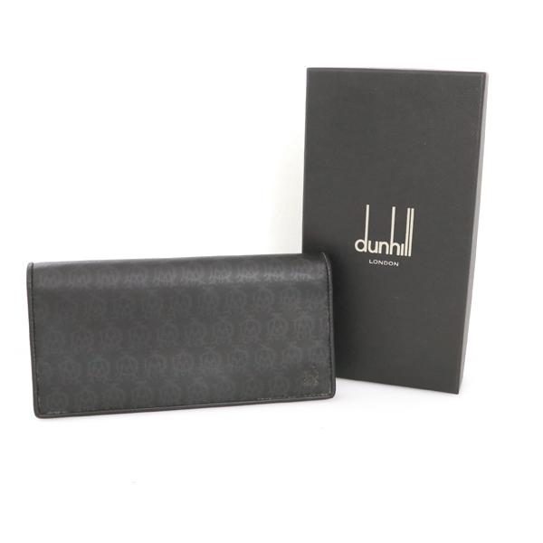 ダンヒル DUNHIL ウィンザー ブラック PVC レザー 二つ折り財布 長財布