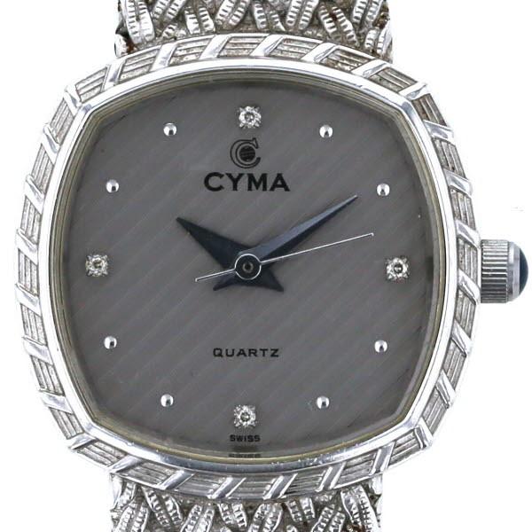 シーマ CYMA 4Pダイヤ スクエア E616 クオーツ シルバー 文字盤 3針式 レディース 腕時計 【sg】【中古】 : Everydaygoldrush - 通販 - Yahoo!ショッピング