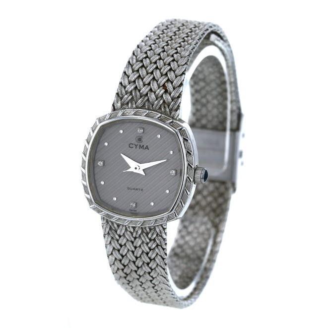 シーマ CYMA 4Pダイヤ スクエア E616 クオーツ シルバー 文字盤 3針式 レディース 腕時計 【sg】【中古】 : Everydaygoldrush - 通販 - Yahoo!ショッピング