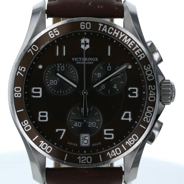 ビクトリノックス Victorinox クロノグラフ 241498 クオーツ ブラウン 文字盤 3針式 メンズ 腕時計 【mi】【中古 ...