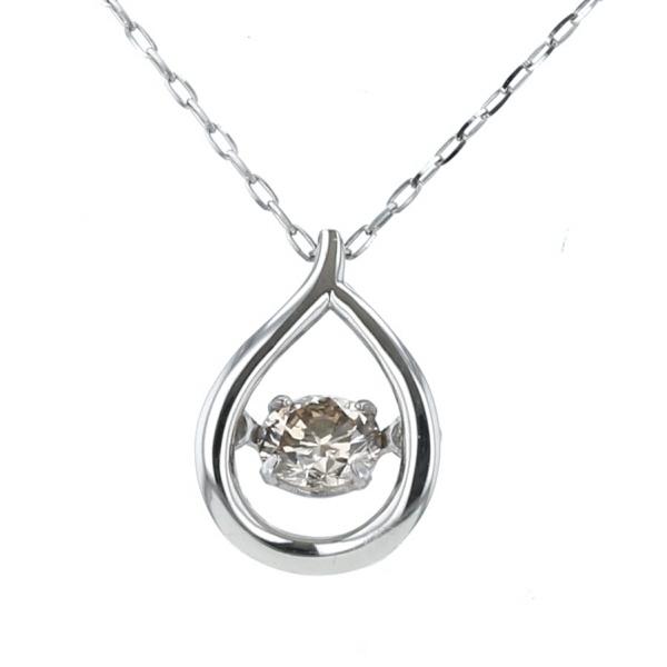 Pt900 Pt850 プラチナ ネックレス ダイヤモンド 0.20ct ダンシングストーン 雫 ドロップ シンプル 44cm【新品仕上済】【el】【中古 ...