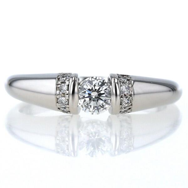 Pt900 プラチナ リング ダイヤモンド0.310ct/0.08ct VS1 テンションセッティング シンプル 指輪 13号 鑑定書付【新品仕上済】【zz】【中古 ...