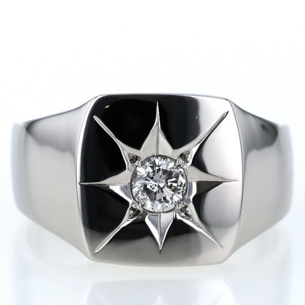 Pt900 プラチナ リング ダイヤモンド 0.32ct 1粒 印台 五光留め 後光 幅広 メンズ 指輪 18.5号【新品仕上済】【zz】【中古】 : Everydaygoldrush ...