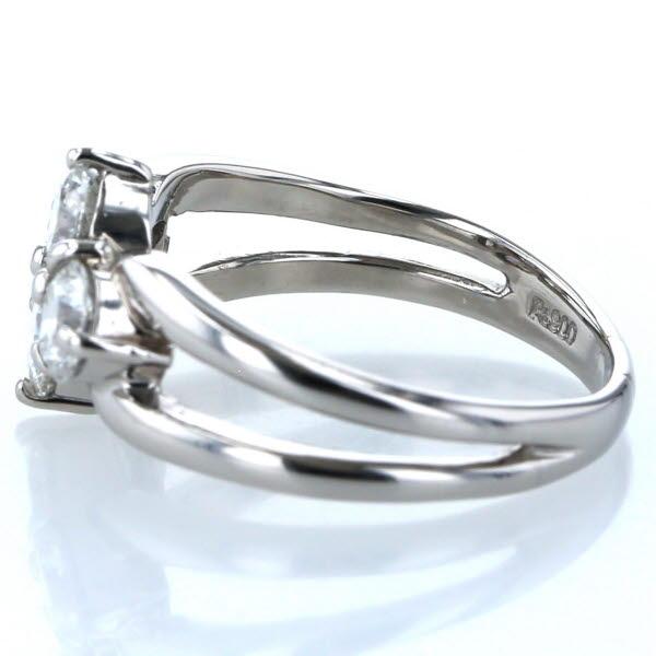 Pt900 プラチナ リング ダイヤモンド1.40ct 4石 花 フラワー 2連アーム 割れ腕 デザイン 指輪 15号【新品仕上済】【zz】【中古】 : Everydaygoldrush ...