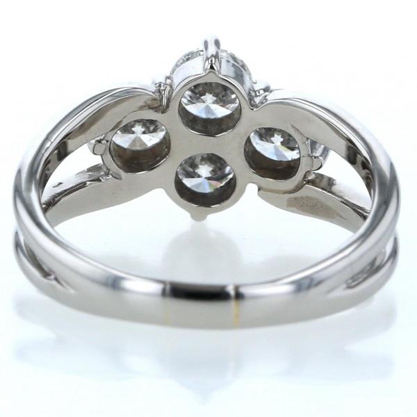 Pt900 プラチナ リング ダイヤモンド1.40ct 4石 花 フラワー 2連アーム 割れ腕 デザイン 指輪 15号【新品仕上済】【zz】【中古】 : Everydaygoldrush ...