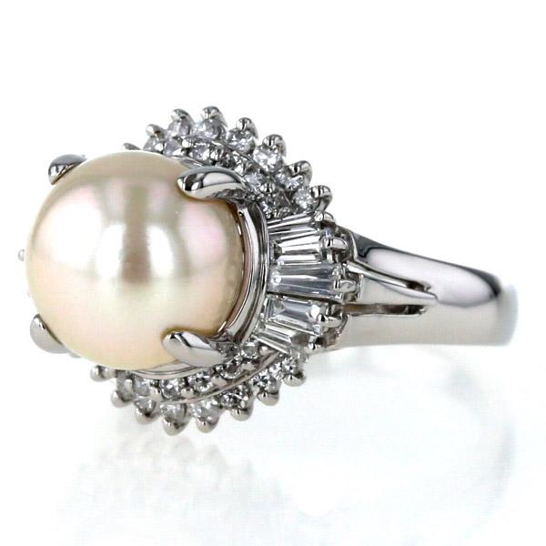 Pt850 プラチナ リング 真珠9.5mm ダイヤモンド0.75ct パール Pt850 プラチナ リング 真珠9.5mm ダイヤモンド0.75ct パール