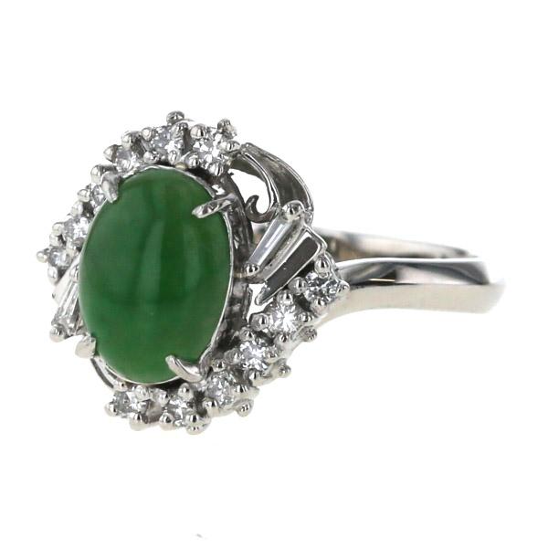 Pt900 プラチナ リング 翡翠 1.44ct ダイヤモンド 0.22ct ラウンド テーパード 取巻き 指輪 11号【新品仕上済】【zz】【中古】 : Everydaygoldrush ...