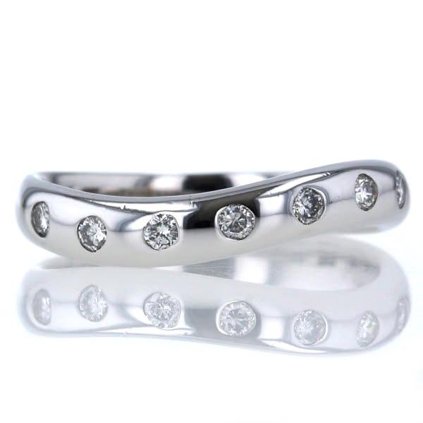 K18WG ホワイトゴールド リング ダイヤモンド0.21ct 7粒 ラウンド ドット ウェーブ シンプル 指輪 15号【新品仕上済】【af】【中古】 : 4000026801301833 ...