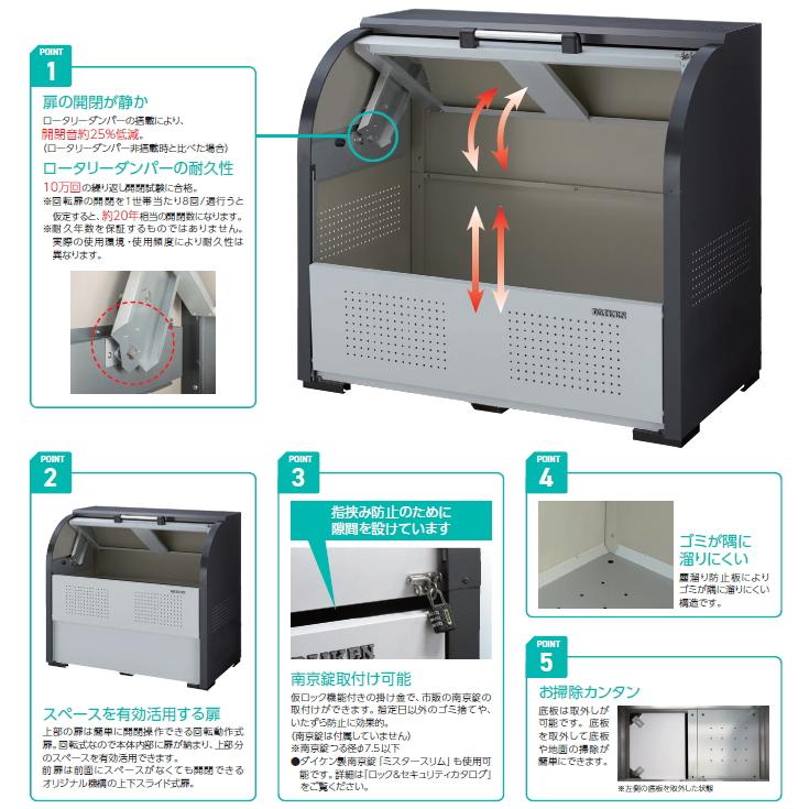 ゴミステーション クリーンストッカー CKR-1006-2 CKR-2型 W1,000mm×H1,160mm×D600mm 容量450L ゴミ袋約10袋 約5世帯 ゴミストッカー ダイケン ...