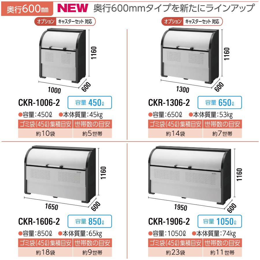 ゴミステーション クリーンストッカー CKR-1006-2 CKR-2型 W1,000mm×H1,160mm×D600mm 容量450L ゴミ袋約10袋 約5世帯 ゴミストッカー ダイケン ...