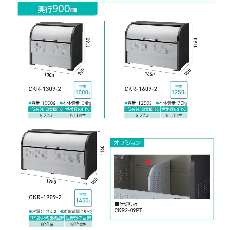 【無料★特典対象】 ゴミステーション クリーンストッカー CKR-1309-2 CKR-2型 W1,300mm×H1,160mm×D900mm 容量1000L ゴミ袋約22袋 約11世帯 ゴ ...