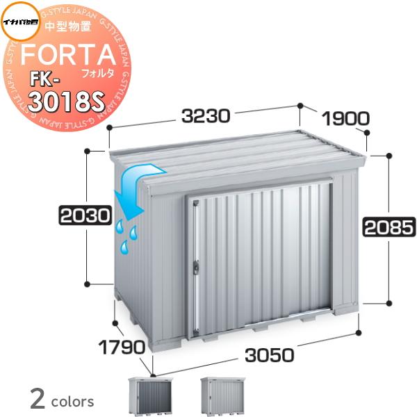 物置 収納 イナバ物置 稲葉製作所 フォルタ FK-3018S スタンダード 屋根傾斜変更タイプ 豪雪型 間口3050×奥行1790×高さ2085mm 収納庫 屋外 中・大型 : DIY ...
