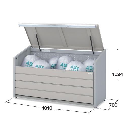 屋外 箱 ストッカー ゴミストッカー イナバ物置 稲葉製作所 ダストボックス ミニ DBN-187M 基本棟(単体) メッシュ床タイプ 間口1810×奥行700×高さ10 : DIY ...