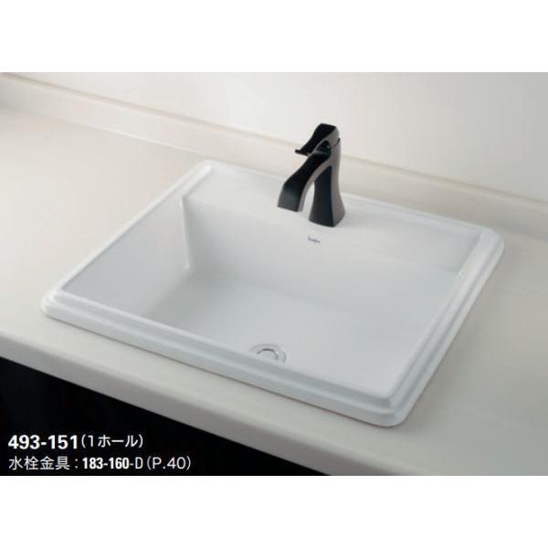 カクダイ KAKUDAI 角型洗面器 無彩色 Luju 493-151 1ホール オーバーカウンター 住宅設備 建材 水回り 水周り リフォーム 蛇口 水栓 リノ : DIY・エクステリアG ...